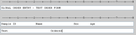 Worklist Format Maint: Global Order Entry Forms